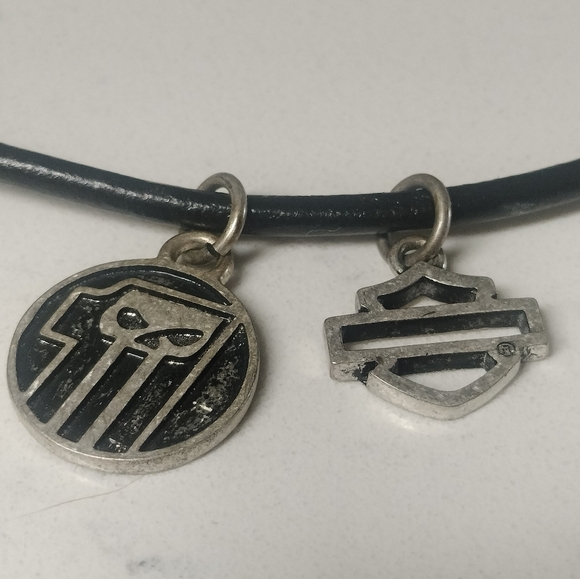 Harley-Davidson | Jewelry | Harley Davidson Leather Necklace 2 Charms ...